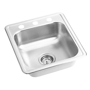 PROFLO PFSR171963 PROFLO PFSR171963 Bealeton 17" Rectangular Stainless Steel Drop In Bar Sink with 3 Faucet Holes at 8" Centers