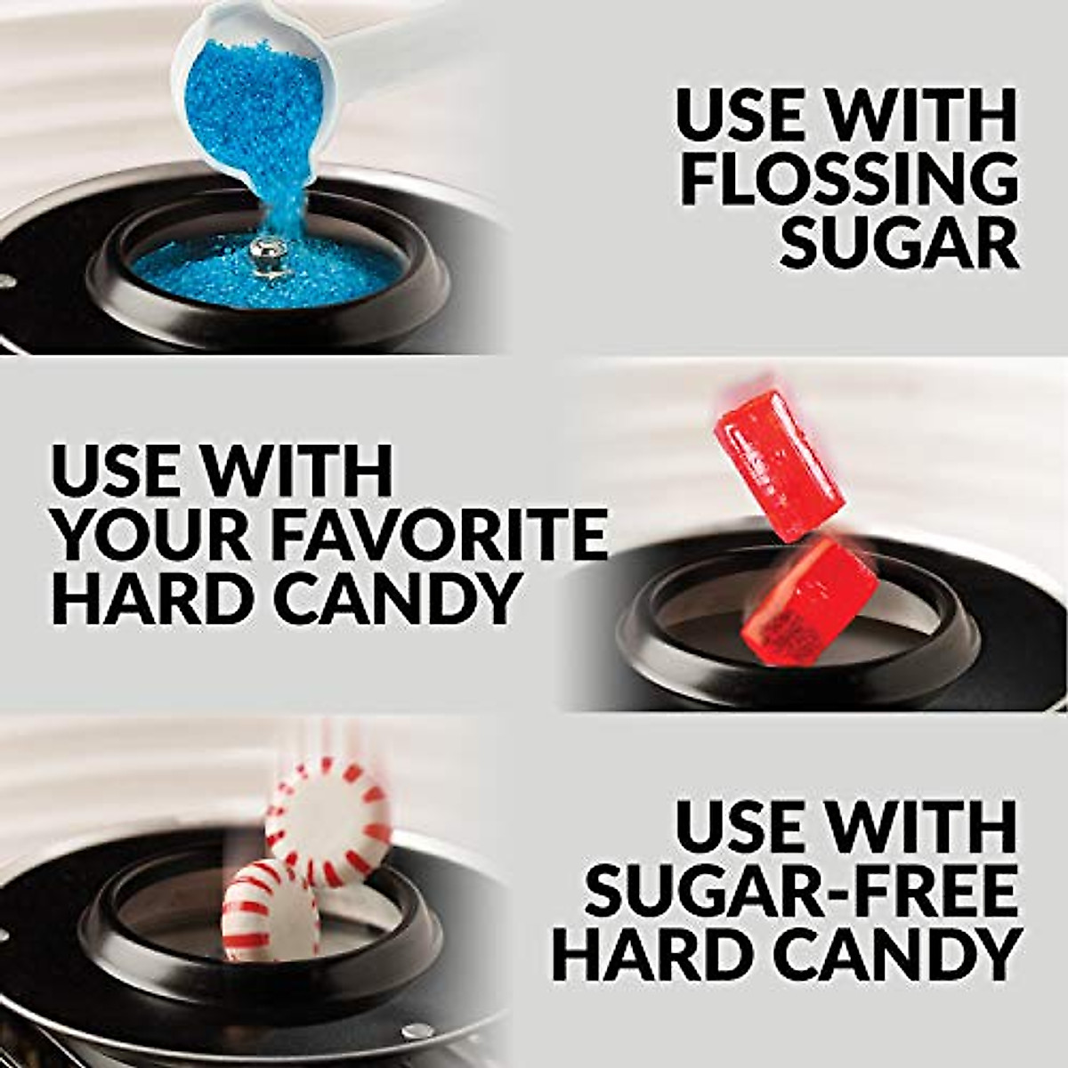 Nostalgia Retro Countertop Cotton Candy Maker, Vintage Candy Machine for Hard Candy & Flossing Sugar, Includes 2 reusable cones, 1 sugar scoop, and 1 Extractor head, Retro Red