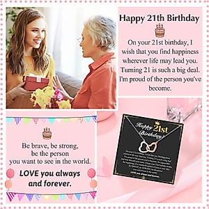 UNGENT THEM 21st Birthday Gifts for Her 21 Years Old Birthday Gifts Ideas Necklace 21st Birthday Decorations for Her Daughter Women