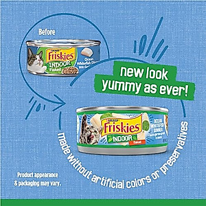 Purina Friskies Indoor Wet Cat Food, Indoor Flaked Ocean Whitefish Dinner in Sauce - (Pack of 24) 5.5 oz. Cans