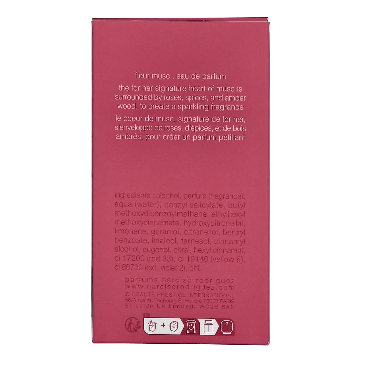 Narciso Rodriguez Fleur Musc for Her Eau De Parfum Spray, 1.6 Ounce, Multi