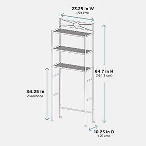 Zenna Home Metal Over-the-Toilet Bathroom Spacesaver, Satin Nickel