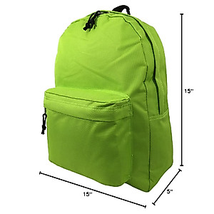 16inch Simple/Basic Backpack Book bag Fluorescent Green