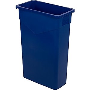 Carlisle FoodService Products 34202314 TrimLine Polyethylene Waste Container, 23 Gallon Capacity, 20" Length x 11" Width x 29.88" Height, Blue (Case of 4)