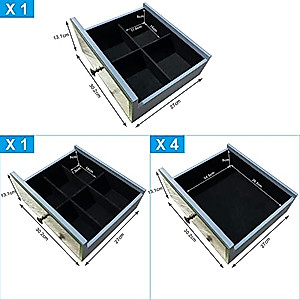 Bedroom Living Room Vertical Filing Cabinet, 6 Drawers,Jewelry Armoire With Silver Mirrored, & 16 Necklace Hooks, 2 Side Swing Doors