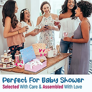 FOREVERPURE Baby Towels with Hood Newborn Gift Set - Gentle & Soft Baby Bath Towels Hooded w/Washcloths, Mittens, Brush, & Ultra Soft Security Blanket, Infant Hooded Towels for Baby Girl & Boy, Pink