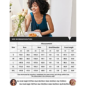 Ekouaer Women's Sleeveless V Neck Satin Nightgown(Black,XXL)