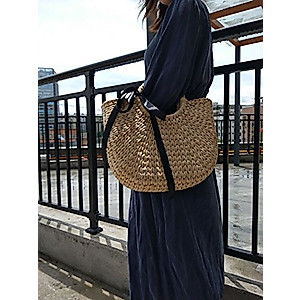 Woven Straw Bags, Summer Beach Tote Bag for Women, Straw Top-handle Handbag