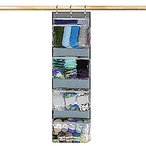 Ai CAR FUN Hanging Yarn Knitting Storage Organizer with 4 Compartments, Clear Wall Display Bulky Yarn Organizers Over The Door, Hanging Bags for Knitting Needles, Crochet Hooks
