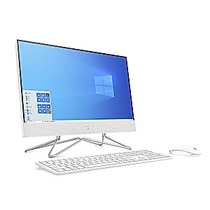 HP 21.5" All-in-One Desktop, AMD Athlon Silver 3050U Processor, AMD Radeon Graphics, 4 GB RAM, 128 GB Storage, Windows 10 Home (22-dd0110, 2021), Snow white
