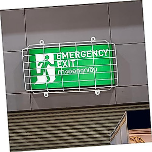 SEWOART Exit Light Exit Sign Wall Cover Wire Exit Sign Cage Emergency Light Damage Stopper Safely Exit Sign Protective Cage Tinsel Electric Wire Exit Sign Light Protective Guard Iron White