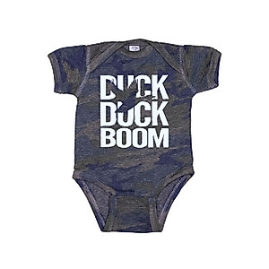 Ebenezer Fire Camo Onesie/Duck Duck Boom/Waterfowl Bodysuit/Duck Hunting/Gift For Baby (6M, CAMO(WHITE TEXT))
