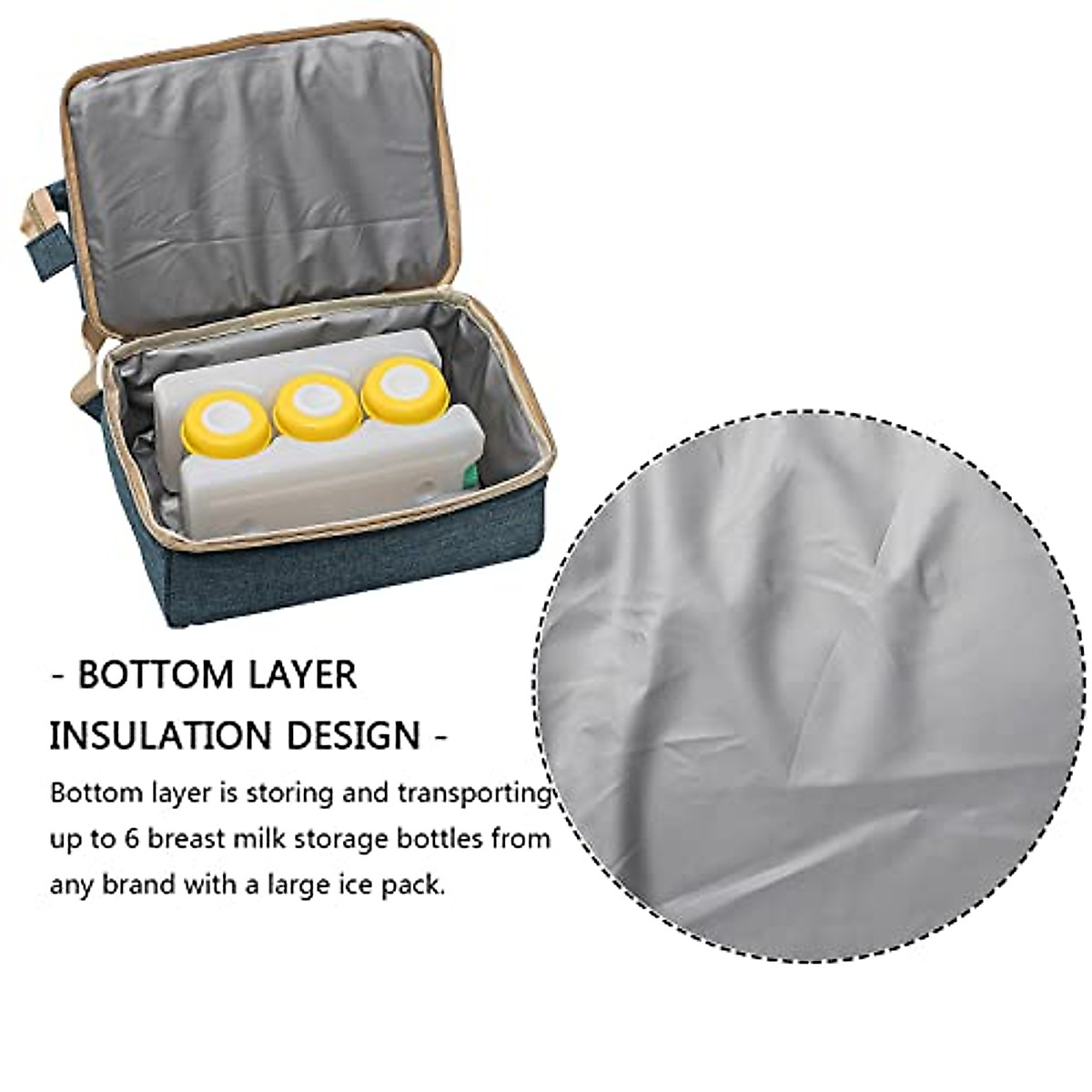 Breast Pump Backpack - Cooler and Moistureproof Bag Double Layer for Mother Outdoor Working Backpack with USB Charging Port, Large (Blue)