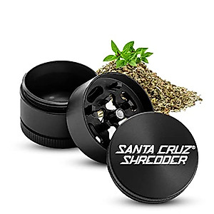 Santa Cruz Shredder Metal Herb Grinder Knurled Top for Stronger Grip 3 Piece Small 1.7" (Black)