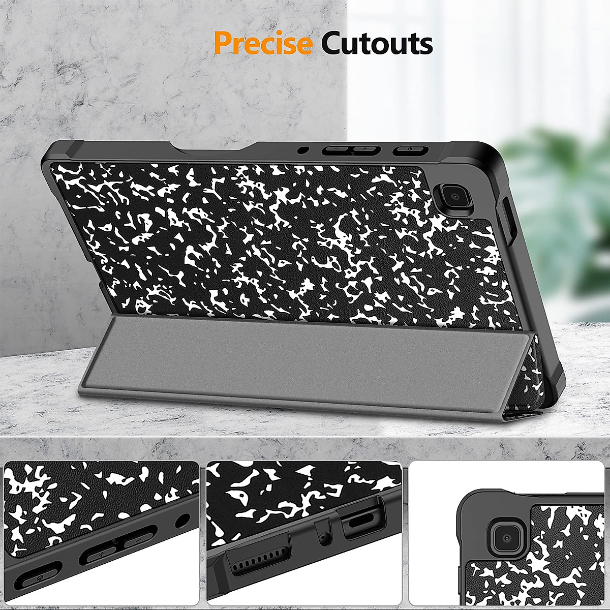 Fintie Slim Case for Samsung Galaxy Tab A7 Lite 8.7 Inch 2021 Model (SM-T220/T225/T227), Shockproof Kids Friendly Soft TPU Smart Stand Back Cover, Composition Book