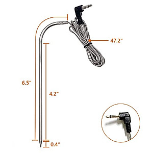 2-Pack Temperature Meat Probe Replacement for All Louisiana Pellet Grills and Smoker Grills, 3.5mm Plug Waterproof BBQ Thermometer Probe Comes with Probe Clip Holder