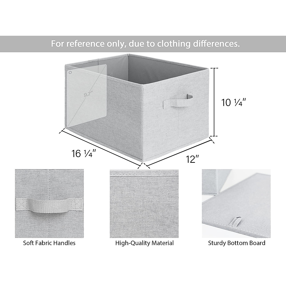 StorageWorks Storage Baskets for Shelves, Foldable Storage Bins with handles, Fabric Closet Bins for organization