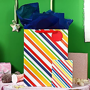 16.5" Gift Bags for Birthday Party - Extra Large Gift Bags with Greeting Card, Tag, Tissue Paper - 2 Pack