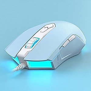 FELICON RGB Lightweight Gaming Mouse, Programmable 7 Buttons, Ergonomic LED Backlit USB Gamer Mice Computer Laptop PC,Compatible with Windows Mac OS Linux(Blue)