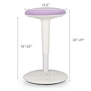 Giantex Wobble Stool Height-Adjustable Standing Desk Stool W/Swivel, Tilt Motion, Premium Airlift, Wiggle Chair for Flexible Seating, for Junior, Home, Office, School Active Chair (Violet+White)
