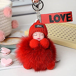 Suitable Pompon Sleeping Car Baby Or Pendants Keychain Handbags For Babies With Sleeping Training (O, One Size)