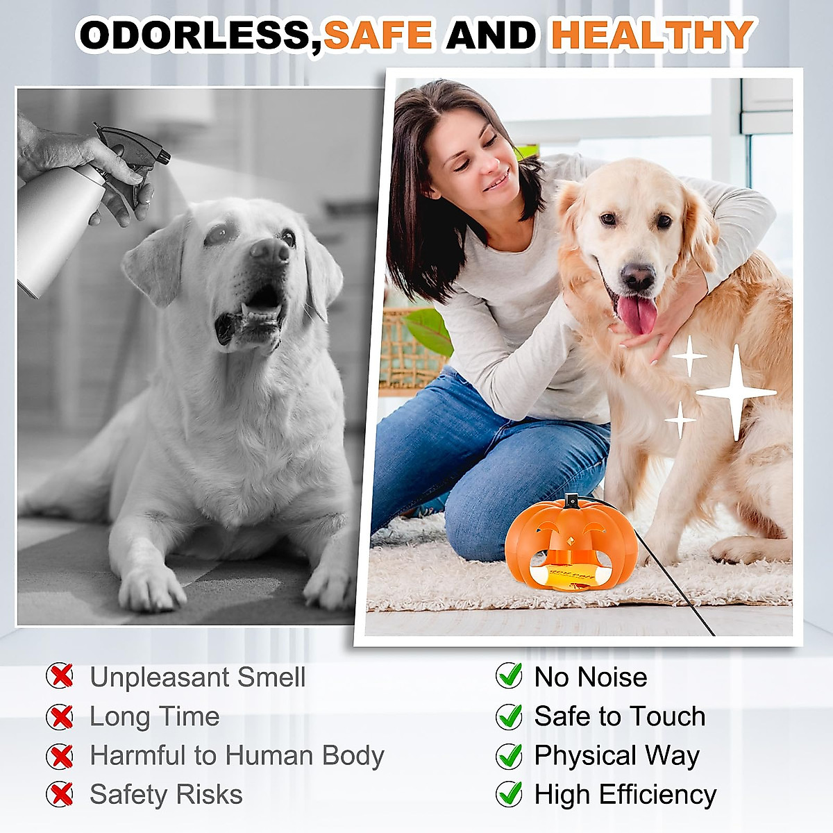 Qualirey 4 Pieces Flea Traps with 8 Sticky Disc 12 Bulbs 4 Electric Wires Pumpkin Flea Traps for Inside Your Home Safe Flea Light Trap for Indoor Safe to Pets