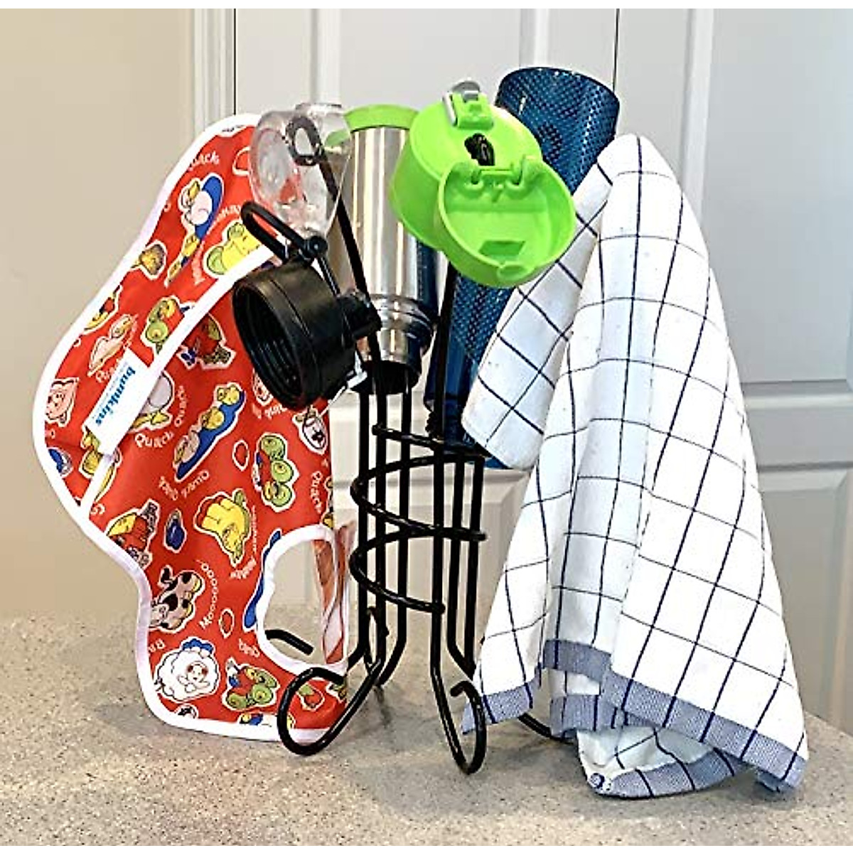 Bottle and Bag Drying Rack-Sports Water Bottles, Baby Bottles, soda Bottles, Plastic and Reusable Food Storage Bags, Kitchen Dish Towel Holder, Bathroom Hand Towels, washcloths, Baby Bibs…