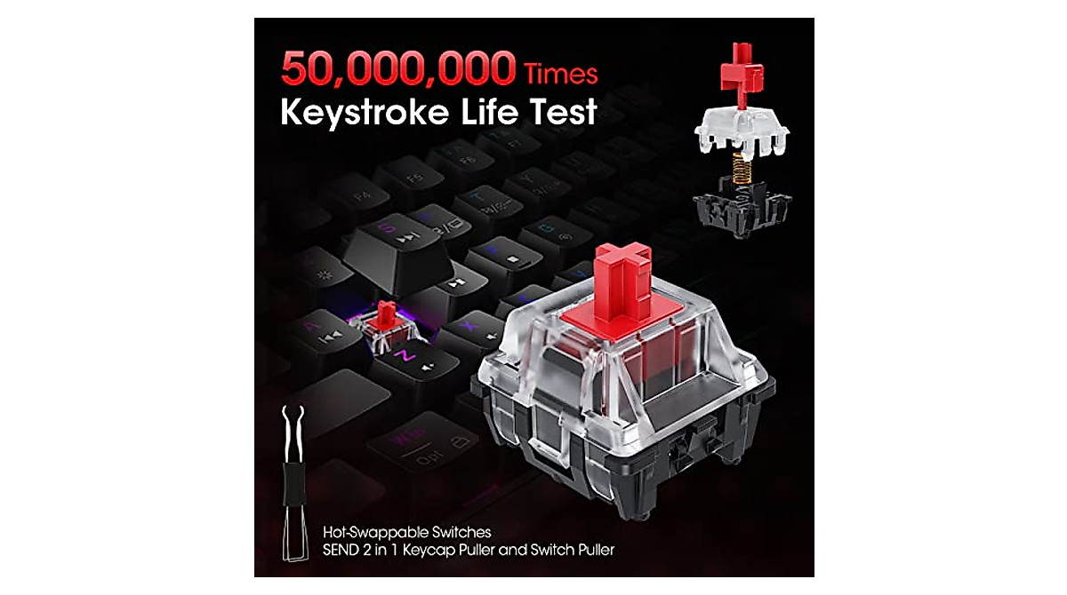 KOORUI 60% Gaming Keyboards, 61 Keys Wired Ultra-Compact Mechanical ...