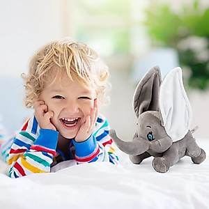 Homily Stuffed Elephant Plush Animal Toy 9.8 INCH Valentines Day Gifts for Kids Super Soft Plush Elephant Stuffed Animal Toy Gifts for Boys Girls (Grey)