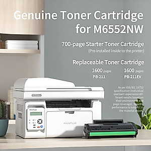 Pantum M6552NW Laser Printer All in One, Print Scan Copy with Mobile Printing and Auto Document Feeder, Monochrome Laser Printer, Speed up to 23 ppm