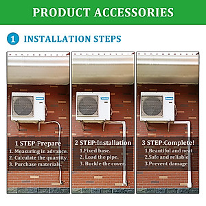 MOOITEK 3" 10Ft PVC Line Set Cover Kit for Ductless Mini Split Air Conditioners, Decorative PVC Slim Line Cover for Central AC & Heat Pumps Systems Tubing Cover Brown