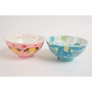Mino ware Japanese Pair Kids Rice Bowl Dog & Koala Set made in Japan (Japan Import) MIG004