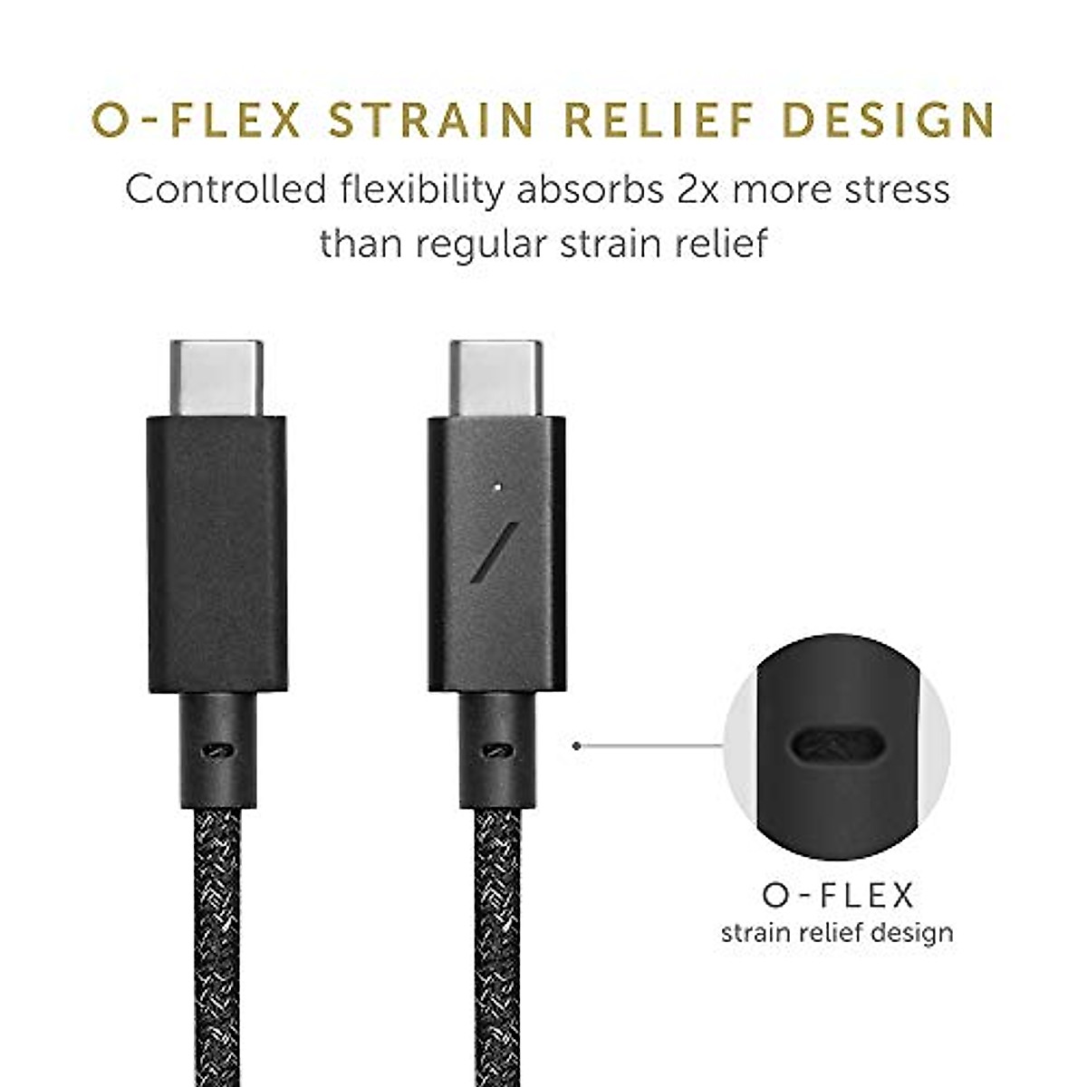 Native Union Type-C Desk Cable – USB-C to USB-C 8ft Ultra-Strong Non-Slip Charging Cable with Anchor Weight Compatible with iPhone 16, MacBook Pro 14" M3, Air 13"/15", Surface Go 3 (Cosmos)