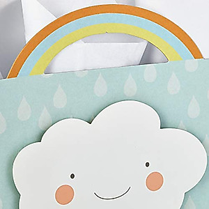 Hallmark 13" Large Baby Shower Gift Bags Assortment with Tissue Paper (Pack of 3, Cloud and Rainbow, Giraffe, Pastel Polka Dots)