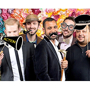 BESTOYARD Movie Night Party Photo Booth Props Kit - Movie Star Movie Night Party Supplies Decorations 21pcs