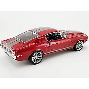 1968 Shelby GT500 KR Restomod Candy Apple Red w/Silver Met. Stripes New School Ltd Ed to 1254 Pieces 1/18 Diecast Model Car by Acme A1801850