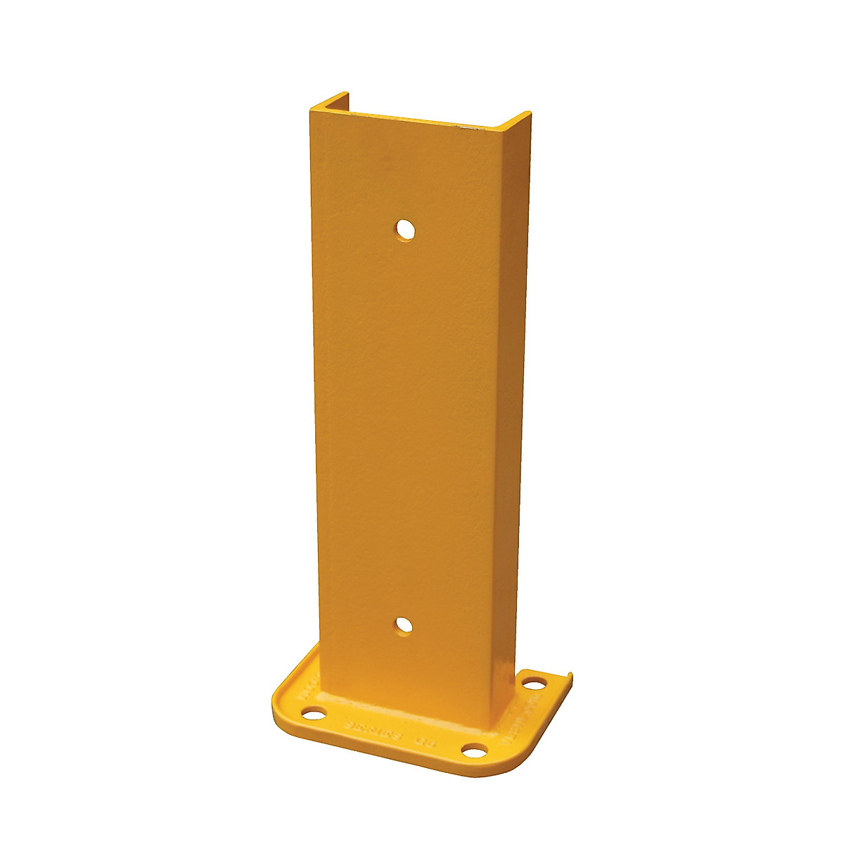 Vestil G6-18 Structural Steel Rack Guard, 4 Mounting Holes, 18-1/4" Height, Base Measures 8-1/16" x 6", Safety Yellow