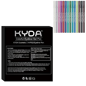 Ownest 14 Colors Eyeliner Pen Set,Pearl Eyeliner Kit Metallic Eyeliner Pencil Glitter Eyeliner for Women Eye Liner Professional Eye Makeup Set Colorful Eyeliner Eye Color