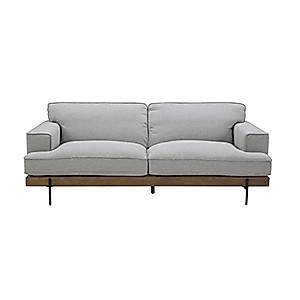 Amazon Brand – Rivet Modern Industrial Metal Leg Sofa Couch, 83.1"W, Light Gray