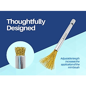 Artman Instruments Bur Cleaning Brass Wire Brush Dental Nail Cleaning Bit Cleaning Bur Cleaning Brush Copper Bristles Adjustable Length
