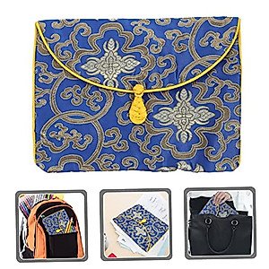 CIYODO 4pcs Book Bag Church Books Pencil Storage Chinese Brocade Purse Embroidery Silk Scriptures Wrap Bags Zen Book Wrap Cloth Books Organizer Book Bins Child Folk-custom Satin Envelope