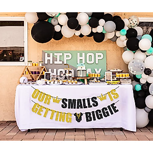 Our Smalls is Getting Biggie Banner for Hip Hop First Birthday The Big One 1st Birthday Party Decorations