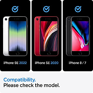 Spigen Thin Fit Designed for iPhone SE 2022 Case/iPhone SE 3 Case 2022 / iPhone SE 2020 Case/iPhone 8 Case/iPhone 7 Case - Black