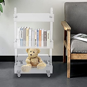 awolsrgiop 3-Tier Kitchen Storage Cart Rolling Utility Rack w/Handle Utility Mobile Shelf Mobile Slide Out Organizer Multi-Purpose Storage Rolling Cart Utility Trolley Cart on Wheels Space Saving