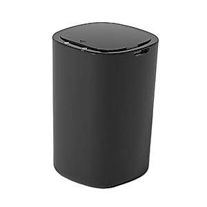 Dolity Sealed Trash Can 12L Trash Basket with Lid Automatic Smart Sensor Wastebasket Waste Can Garbage Bin Dustbin for Bathroom Kitchen Bedroom, Black