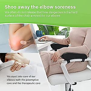 LargeLeaf Chair Ergonomic Armrest Cooling Gel Pads Elbow Pillow Pressure Relief Office Chair Gaming Chair armrest with Memory Foam armrest Pads 2-Piece Set of Chair (Gel+ Memory Foam)