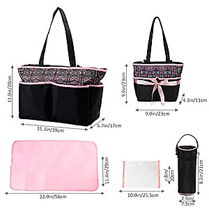 Diaper Tote Bag Diaper Bag - Nappy Bag Baby Diaper Totes for Mom Grils Unisex Maternity Nappy Bag Organizer Large Capacity Canva Tote Bag Beach Bag (Light Pink)