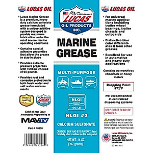Lucas Oil 10320 Marine Grease; Multi-Purpose;14 Ounce