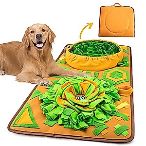 AWOOF Snuffle Mat for Dogs, 34.6" x 19.6" Dog Feeding Mat, Sniff Mat Interactive Dog Puzzle Toys, Enrichment Nosework Feed Games for Stress Relief and Slow Eating Encourages Natural Foraging Skills