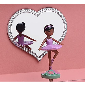 Jewelkeeper Girl's Musical Jewelry Storage Box with Black Ballerina, Little Queen Design with Gold Foil, Swan Lake Tune